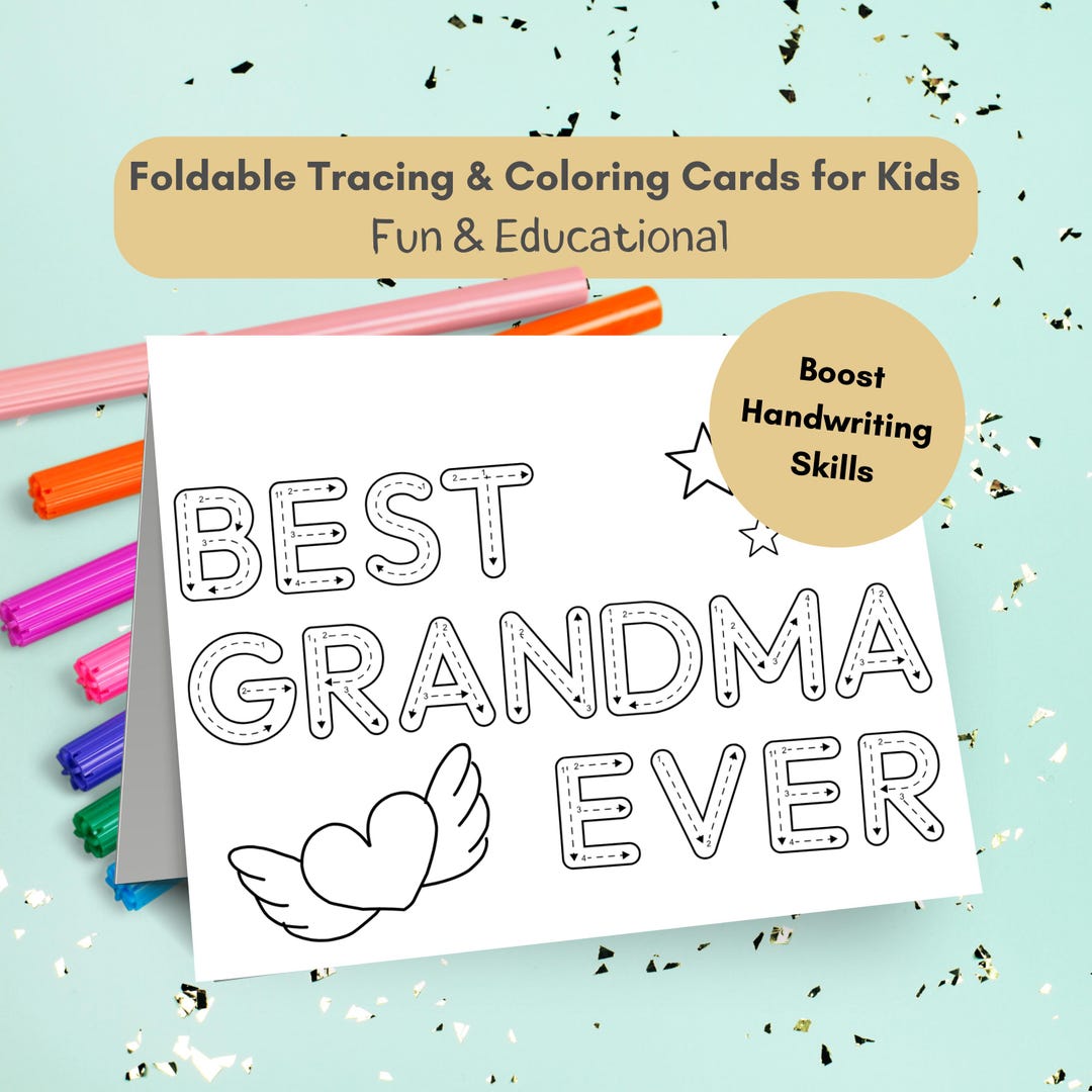 Letters Tracing & Coloring Card, Handwriting Practice for Preschool and ...