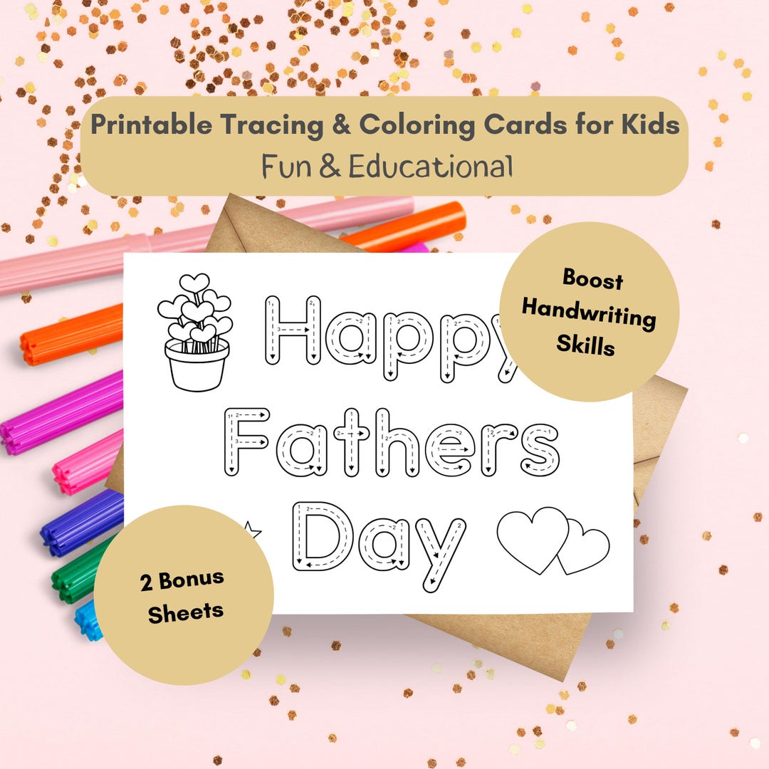 Father's Day Alphabet Tracing & Coloring, Handwriting Practice for ...