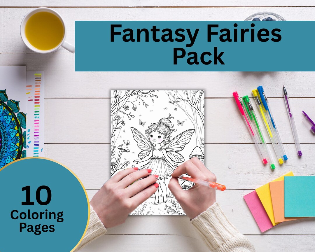 Fantasy Fairy Coloring Pages: Whimsical Designs for Kids & Adults ...