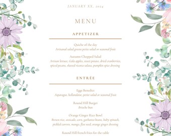 Menu Template - Etsy