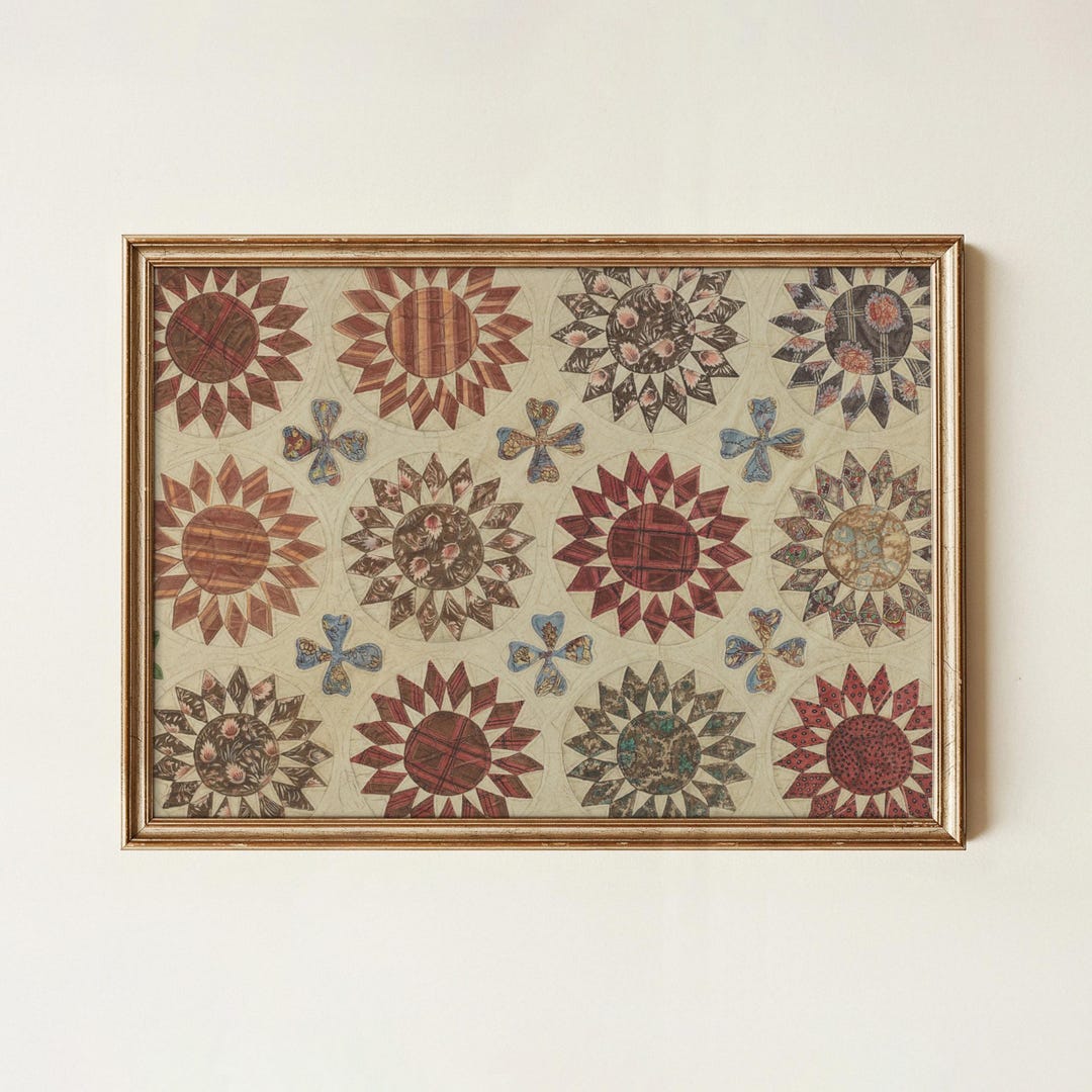 Vintage Star Quilt Art Print - Rustic Farmhouse Decor (digital Download ...