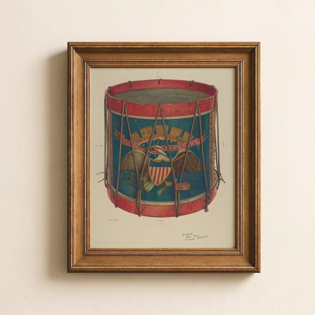 Vintage American Eagle Drum Print – Patriotic Americana Wall Decor ...