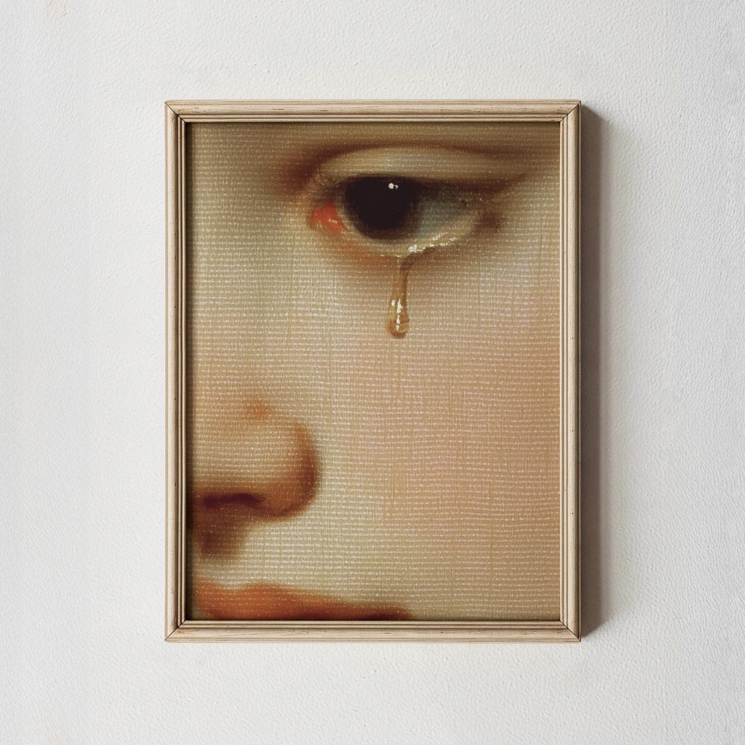 Weeping Woman Portrait – Moody Vintage Art Print (digital Download) - Etsy