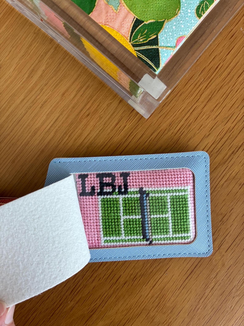 Personalized Tennis Court Needlepoint Canvas: Hand Painted Luggage Tag ...