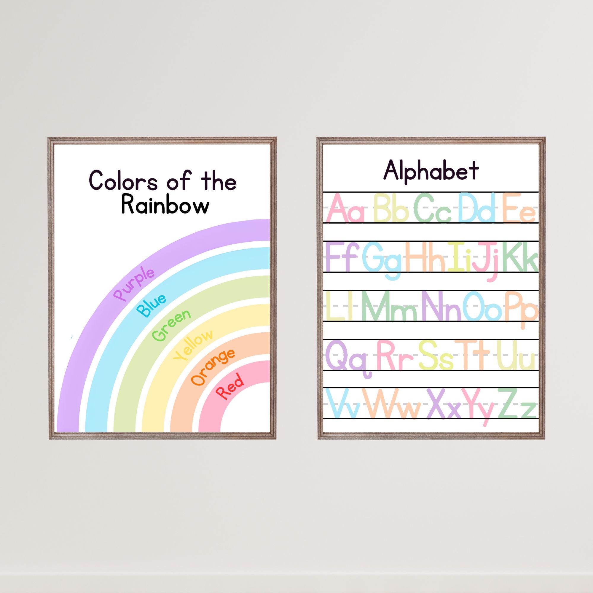 12 Pastel Educational Posters Set, Homeschool Prints, Montessori ...
