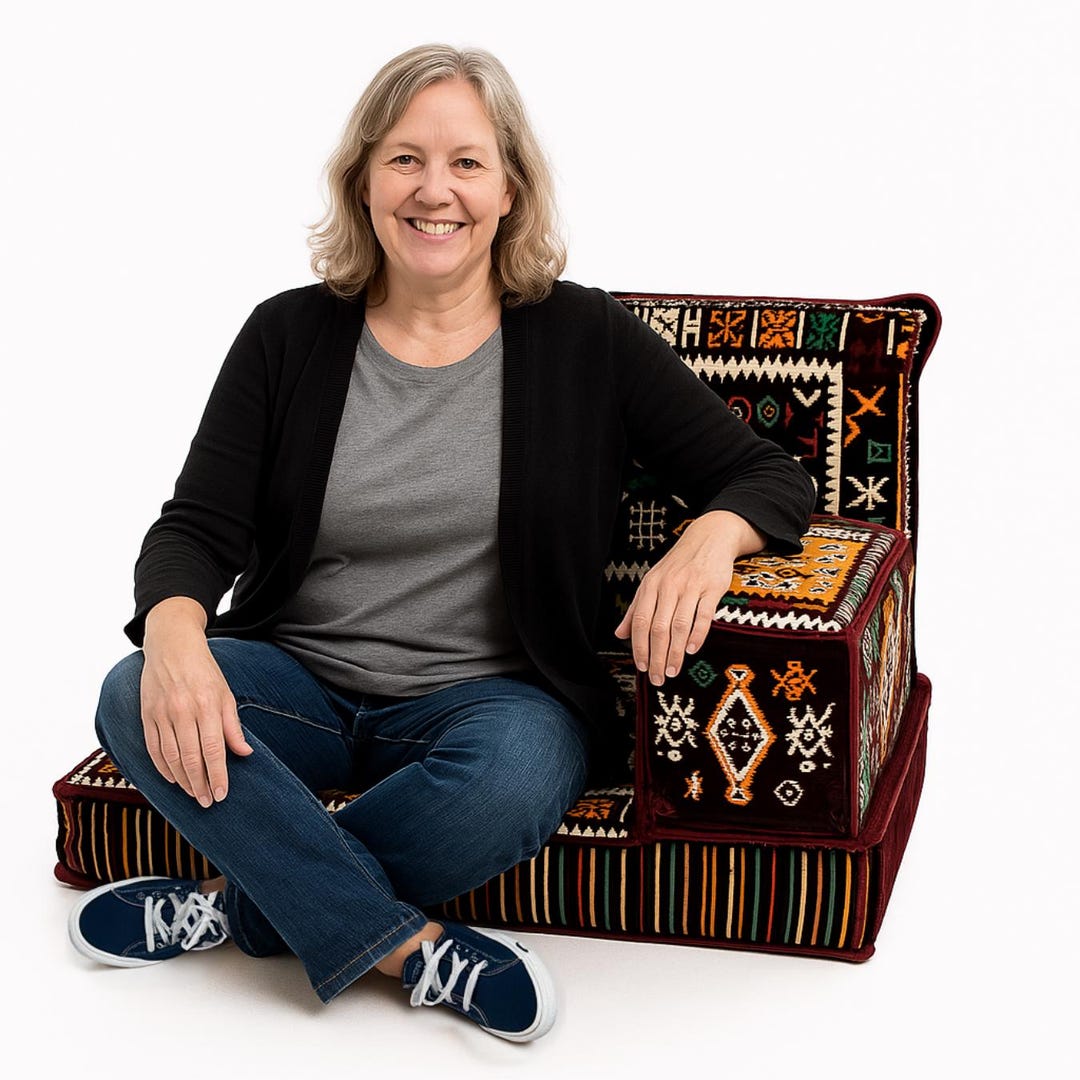 Handmade Arabic Single Floor Sofa | Moroccan Lounge Seat With Kilim ...
