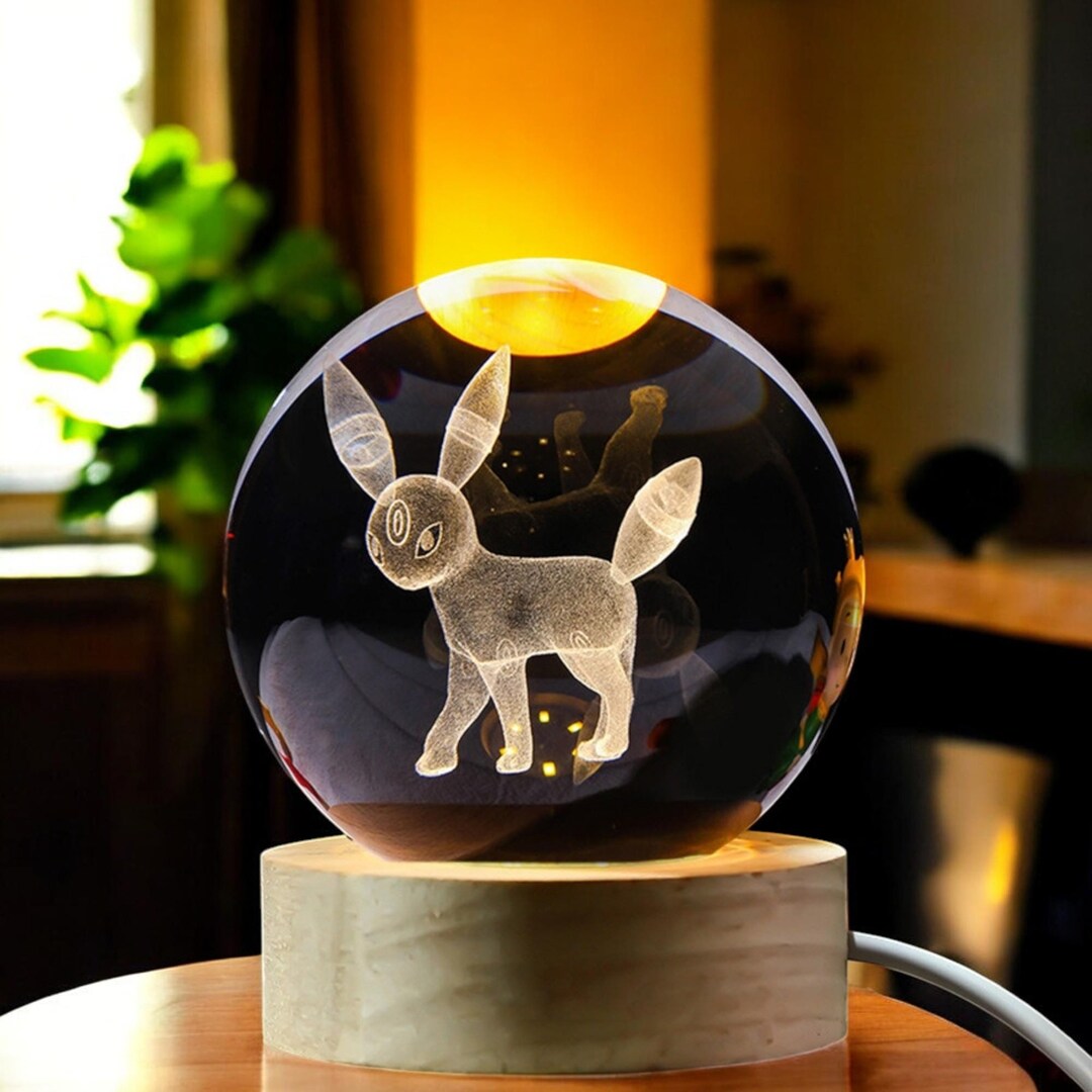Pokémon Character Crystal Sphere Lamp, Crystal Ball Night Light Stitch ...