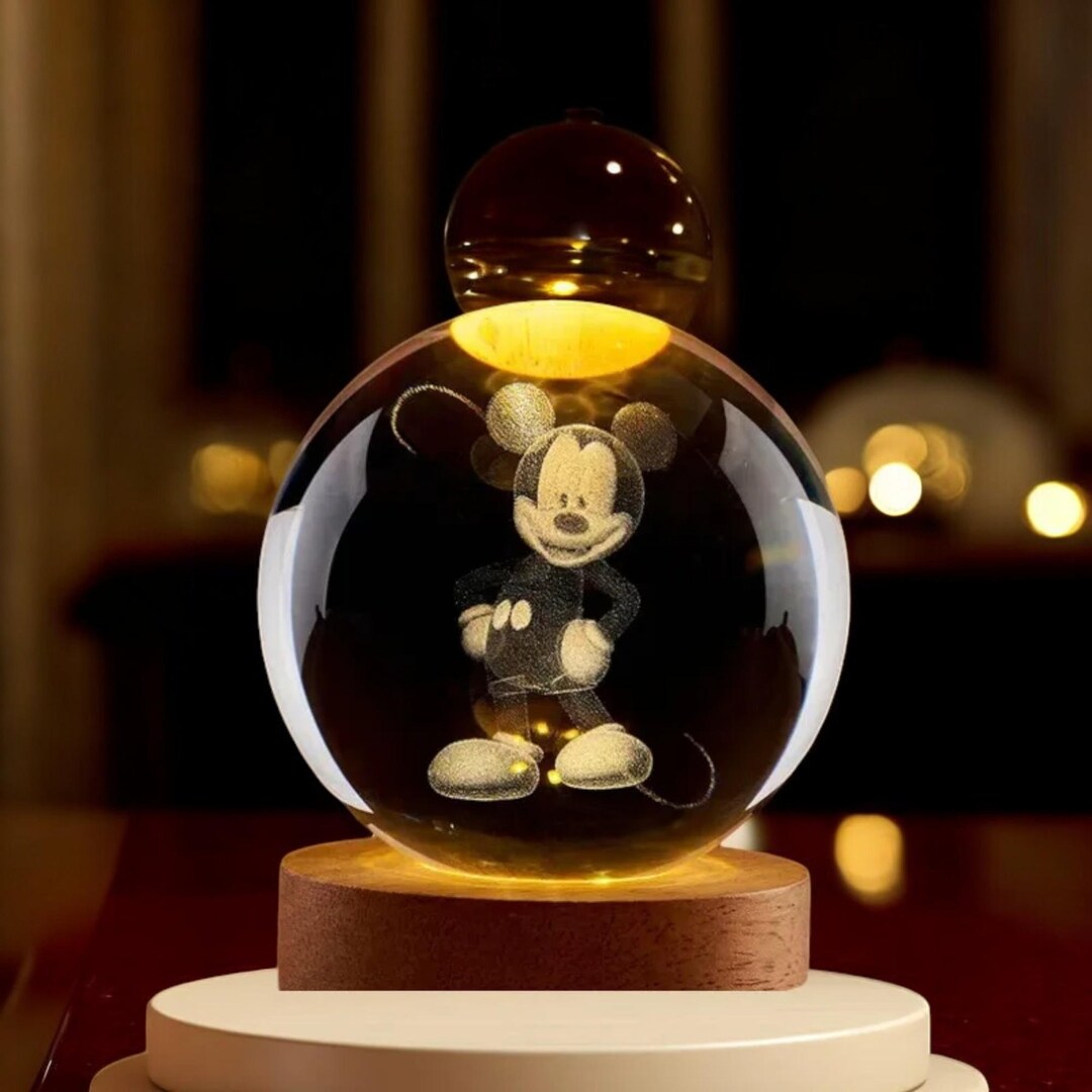 Micky Mouse Crystal Ball, Night Light, Illuminated Mickey Mouse Sphere ...
