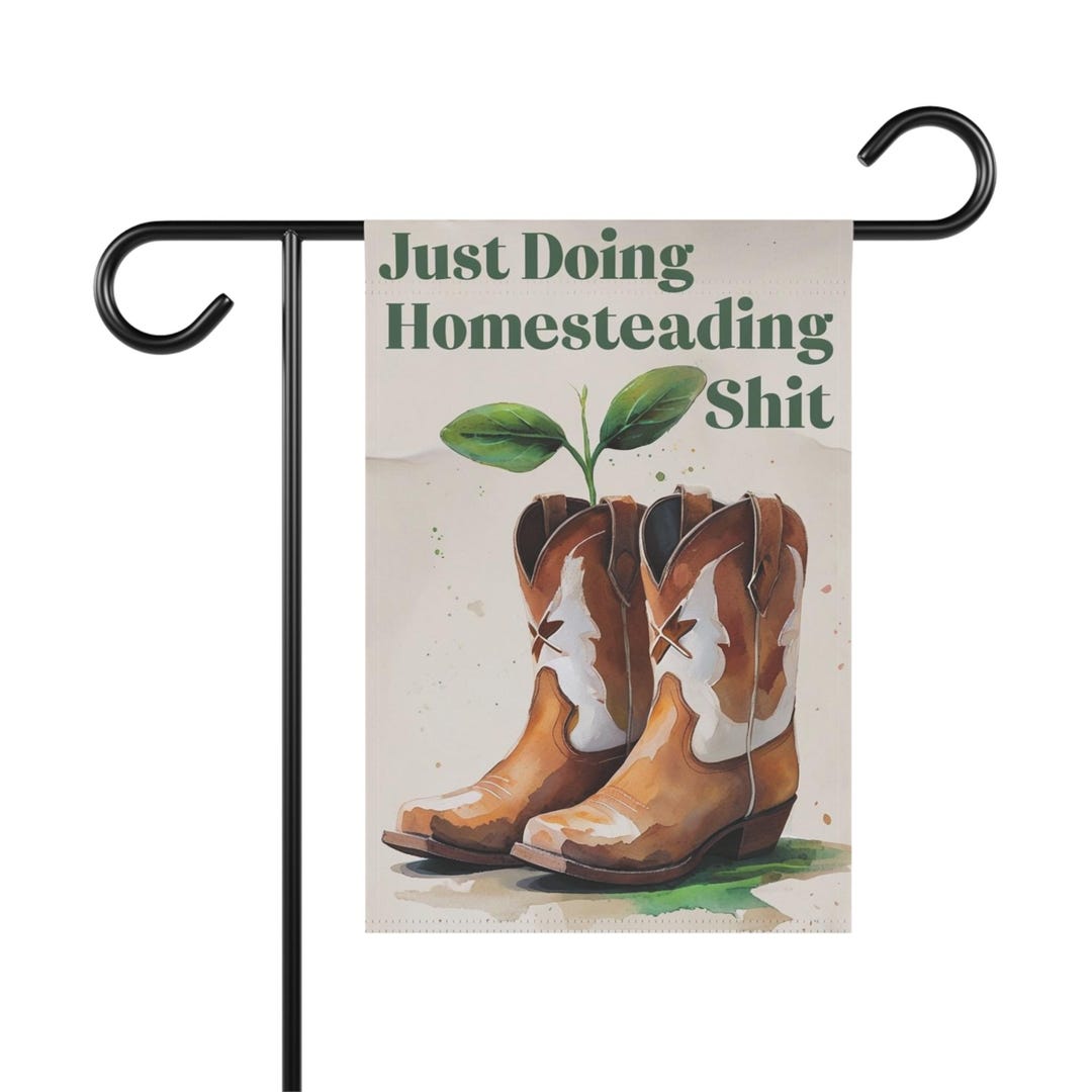 Homesteading Garden Banner, Rustic Farmhouse Decor, Outdoor Wall Art ...
