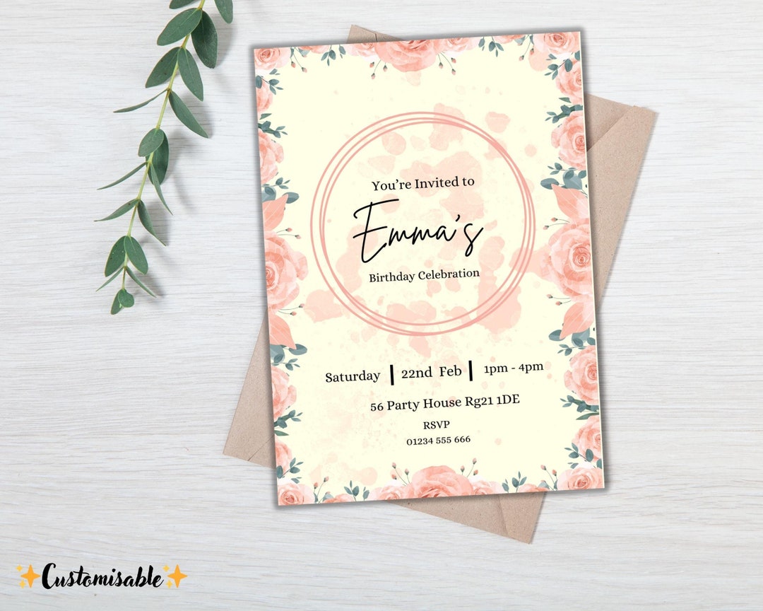 Flower Birthday Party Invitation - Etsy