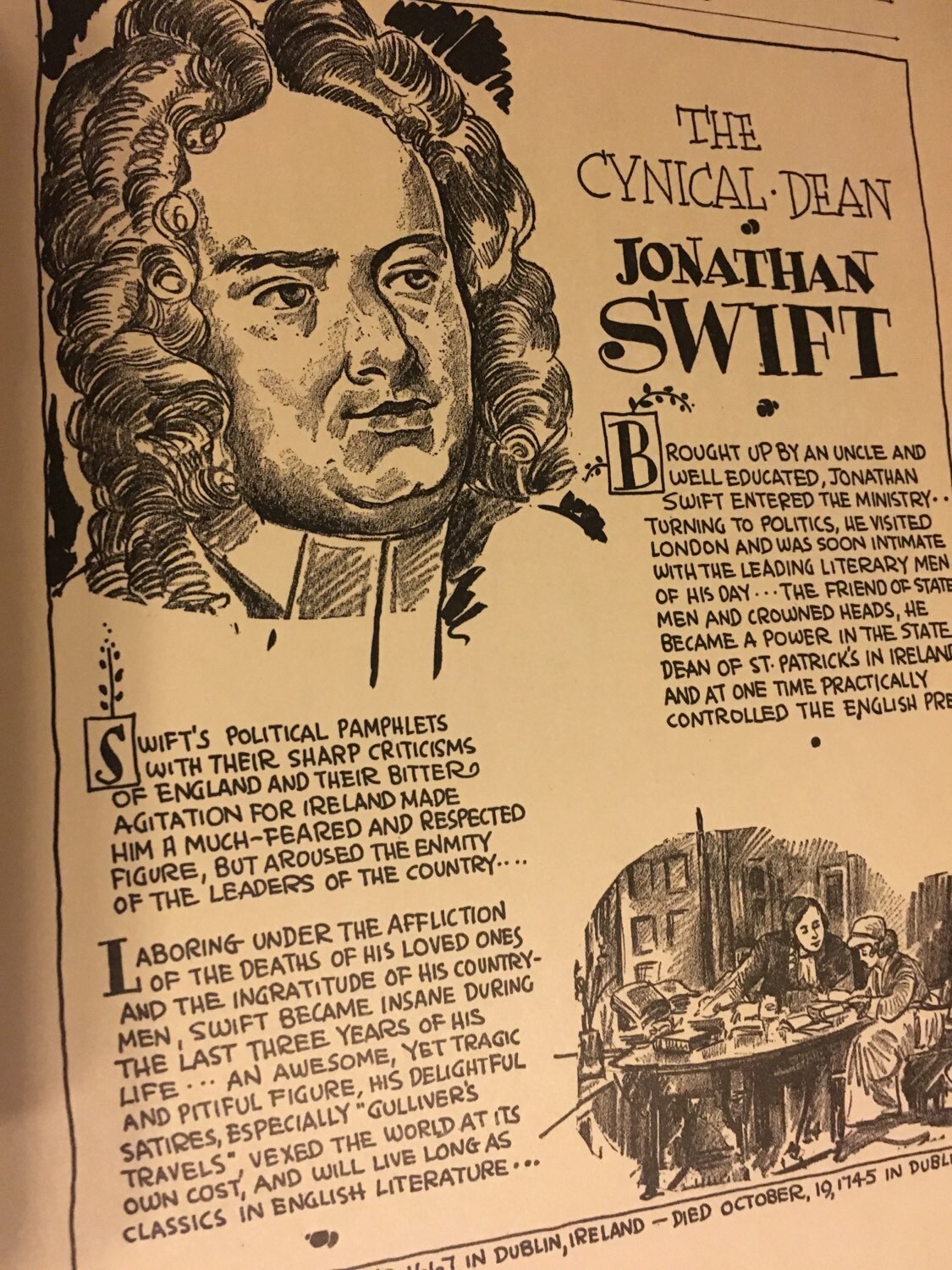 Jonathan Swift Writer 7 X 11 Approx. Great for Framing for the - Etsy