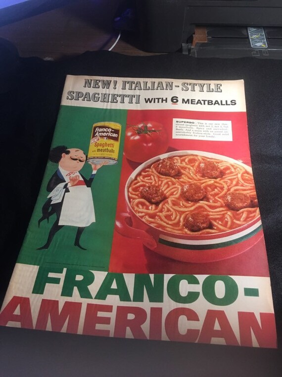 Franco American Italian Style Spaghetti Ad Circa 1957 Original | Etsy