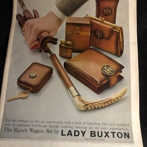 Lady Buxton the Ranch Wagon Set Print Ad Large Circa 1957 10 1/2 X 13 ...