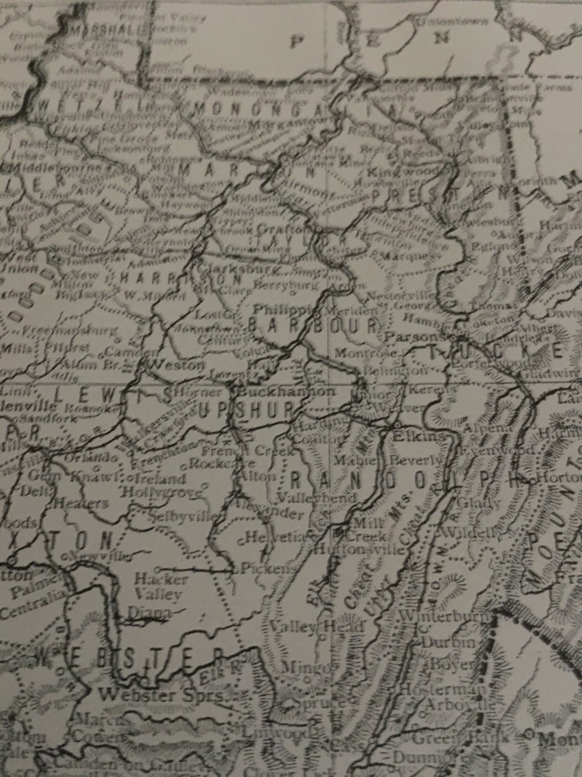 West Virginia Vintage Map 8 1/2 X 11 Approx . Circa 1933. - Etsy