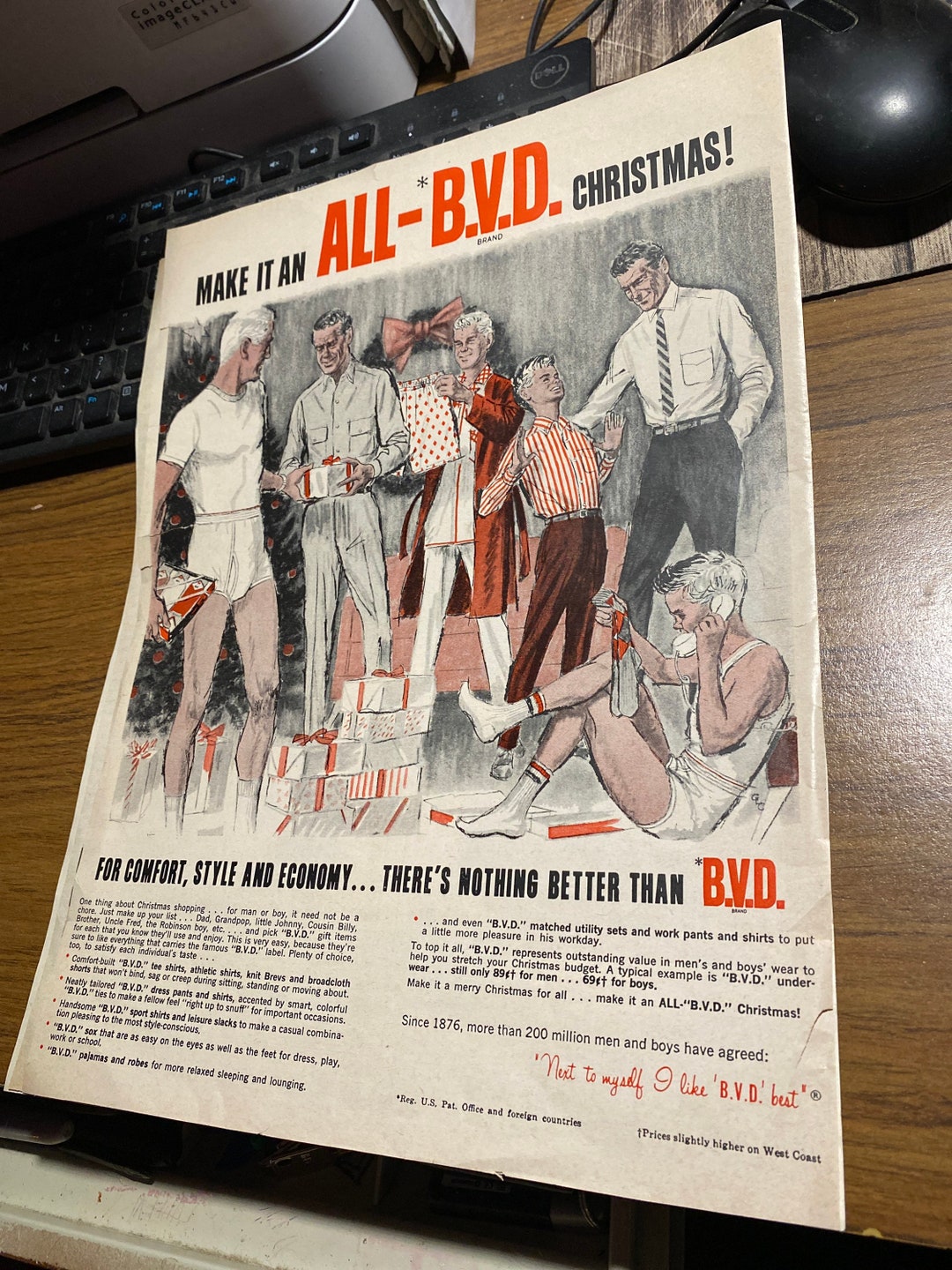 BVD Brand Ad Great Graphics 1940s Advertisement Large 13 X 10 - Etsy