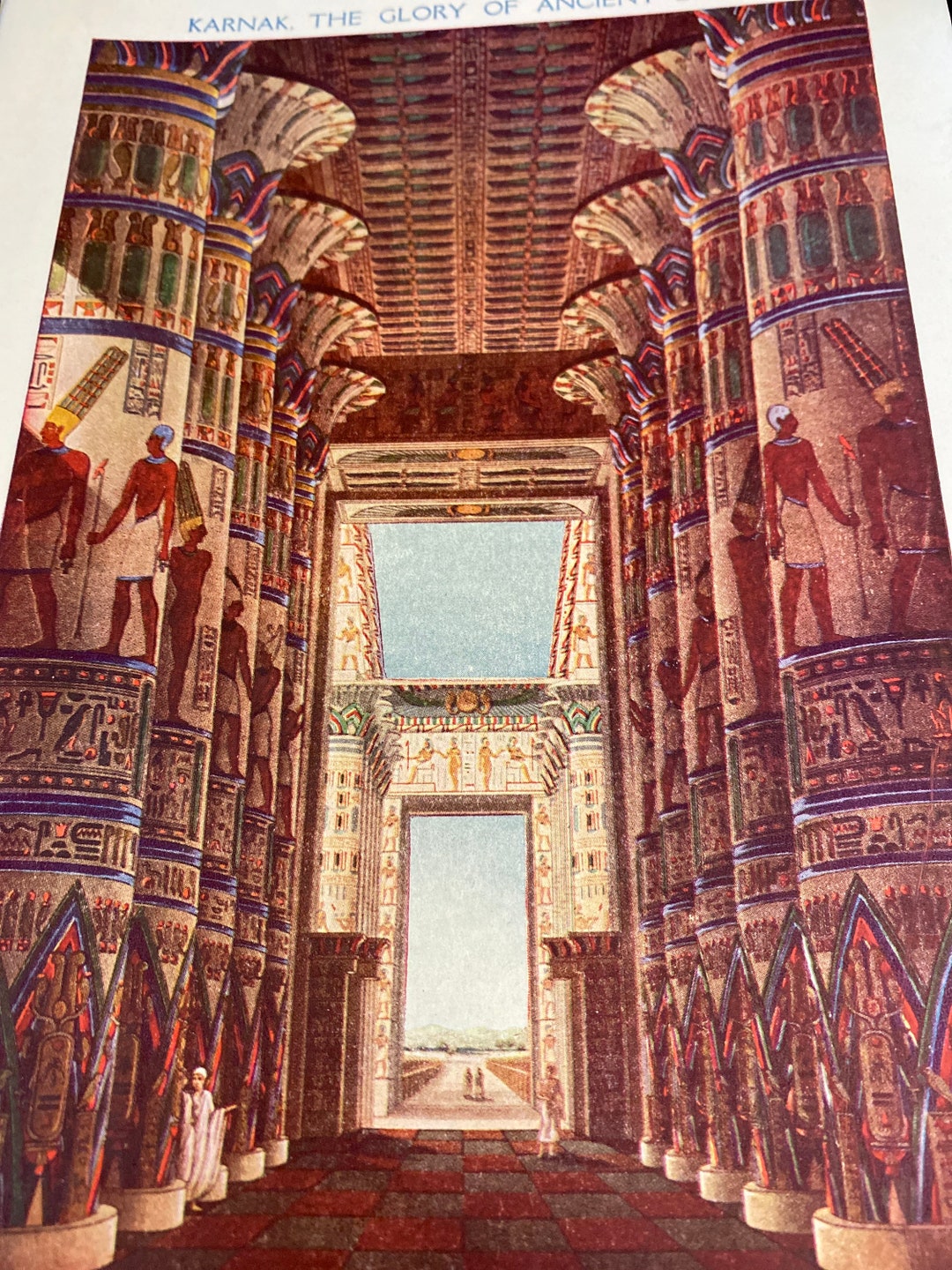 Vintage Karnak Temple Art Print: Ancient Egypt Book Page - Etsy
