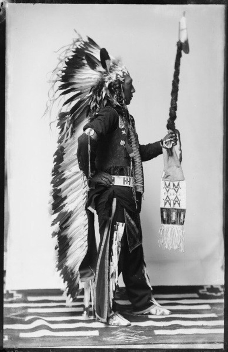 American Indian Chief Side View Image 8 1/2 X 11 Image - Etsy