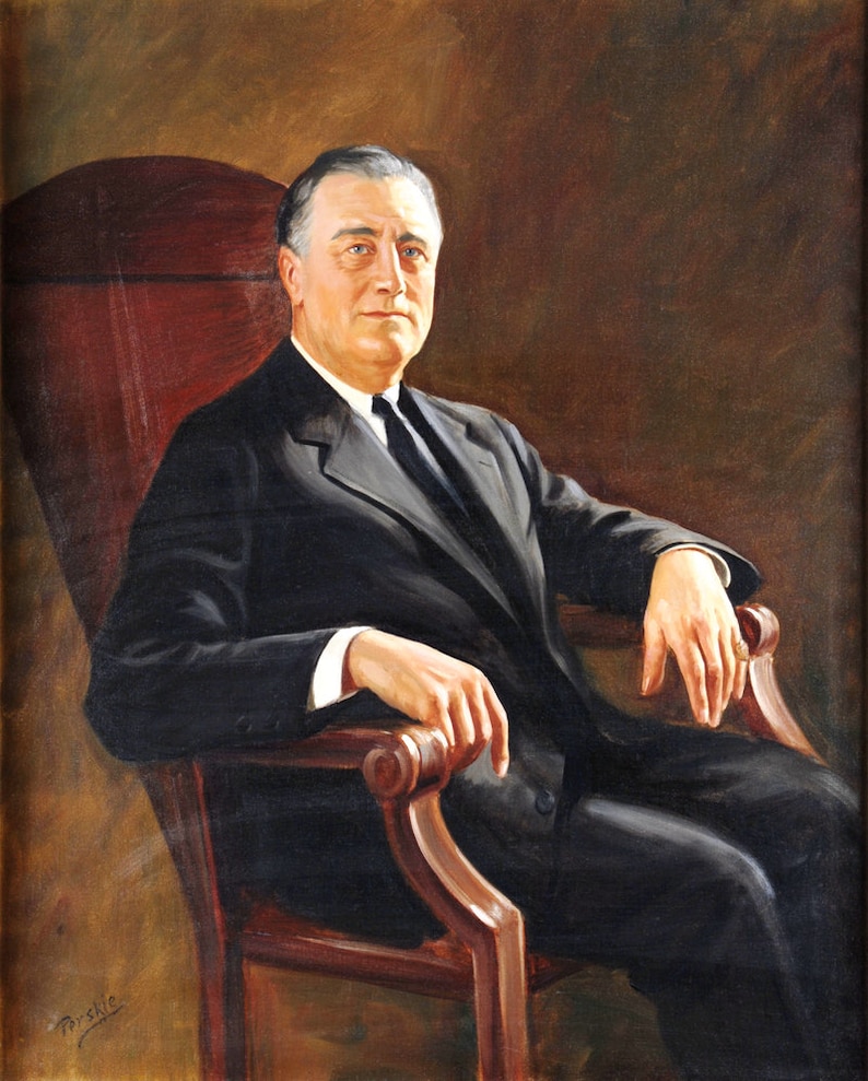 F.D.R. Franklin Delano Roosevelt Portrait 8 X 10 Reproduction Image - Etsy