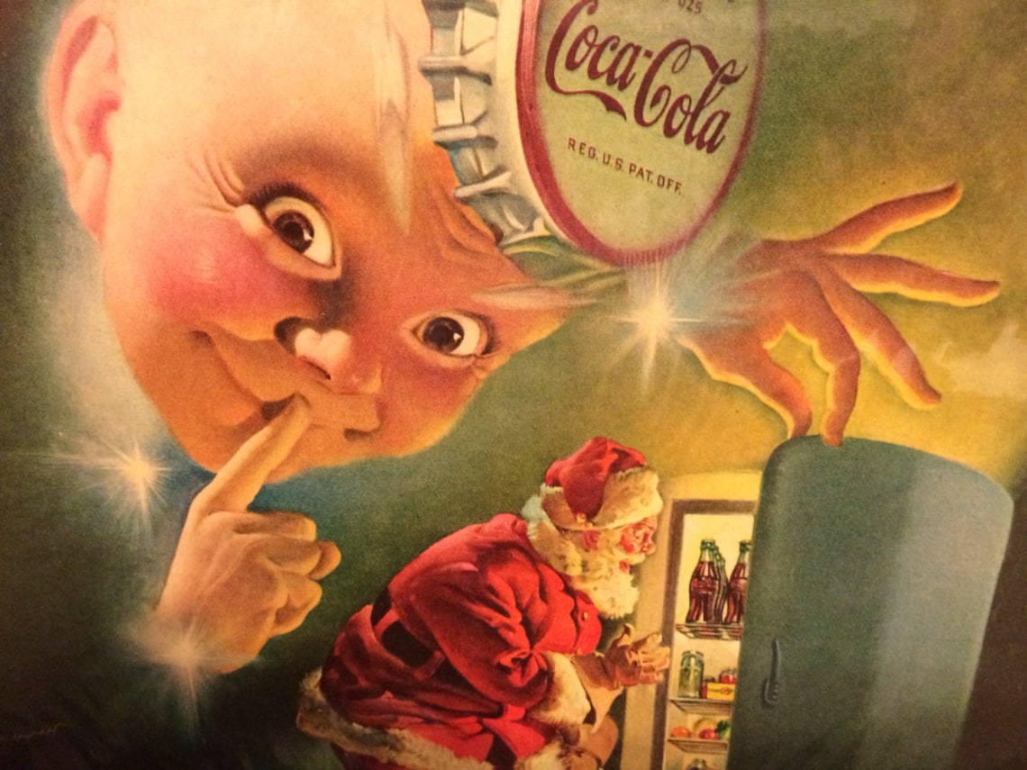 1948 Coke Coca-Cola ad Santa Clause Christmas | Etsy