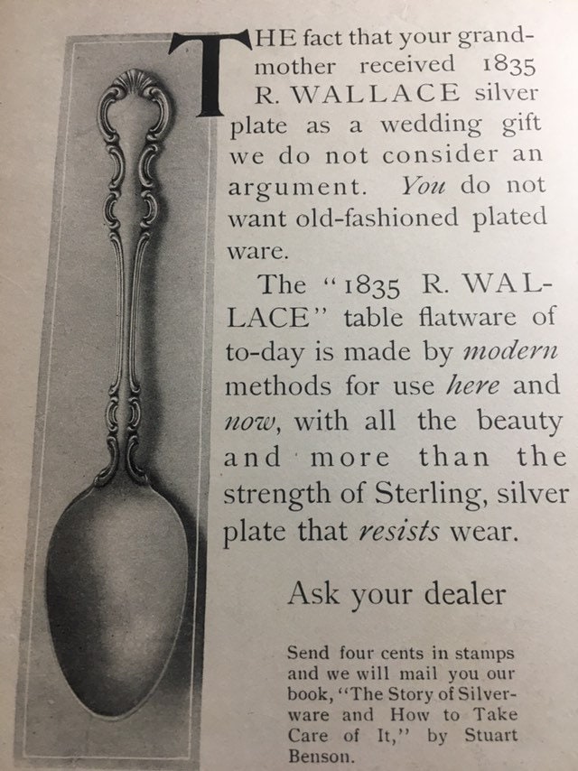 R Wallace and Sons MFG Co 1835 Silverplate Ad Wallingford Connecticut ...