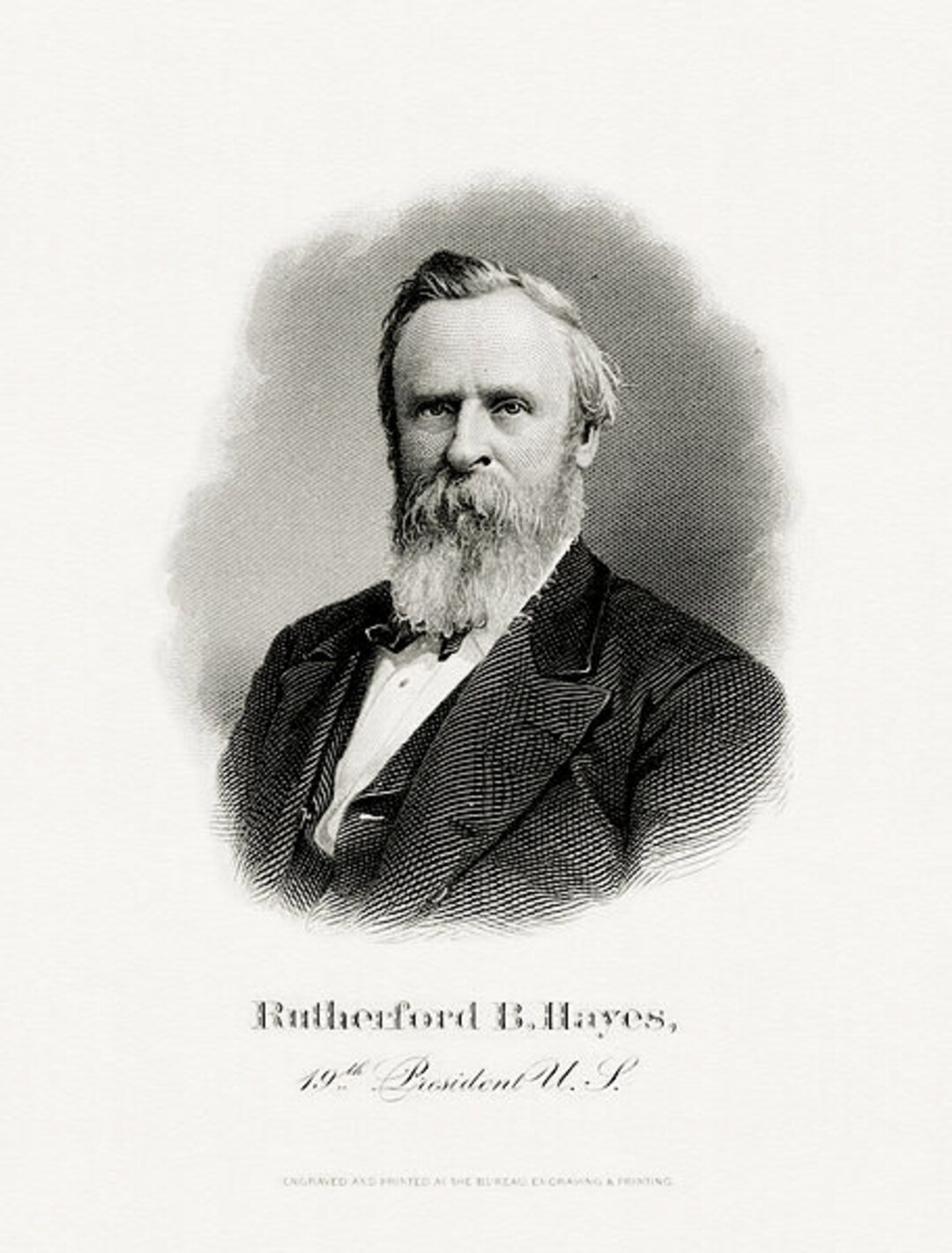 Rutherford B Hayes Portrait: Intaglio Print Reproduction (8x10) - Etsy