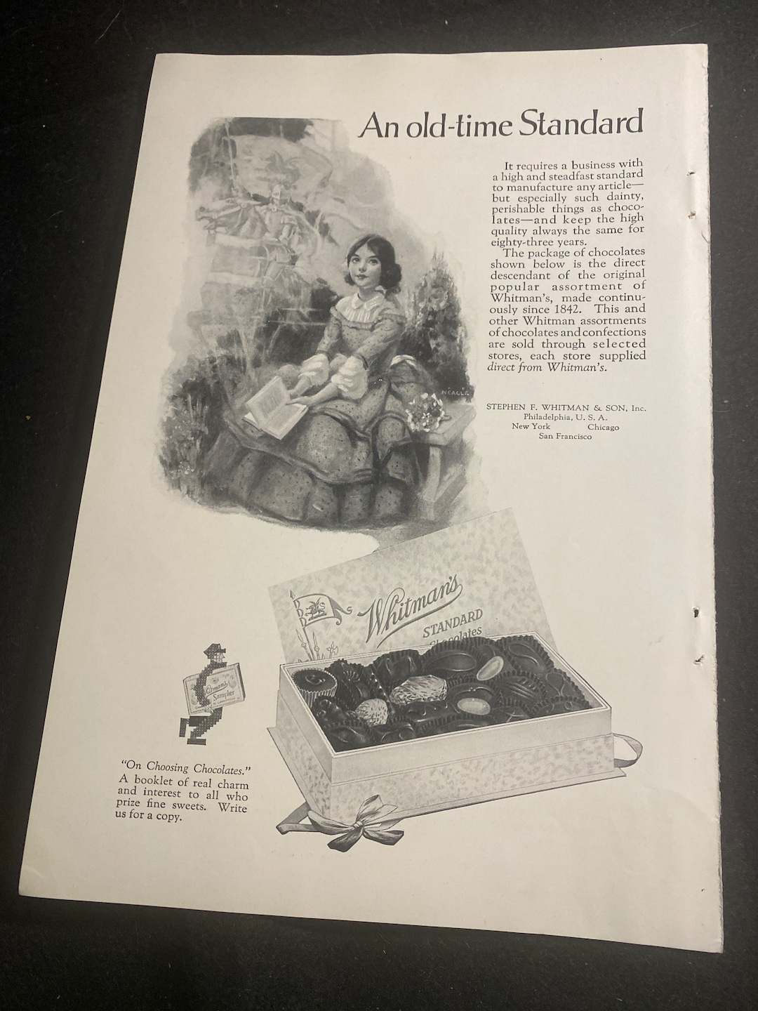 Whitman Sampler Chocolate Candy Ad 10 X 7 Original Ad Advertisement - Etsy