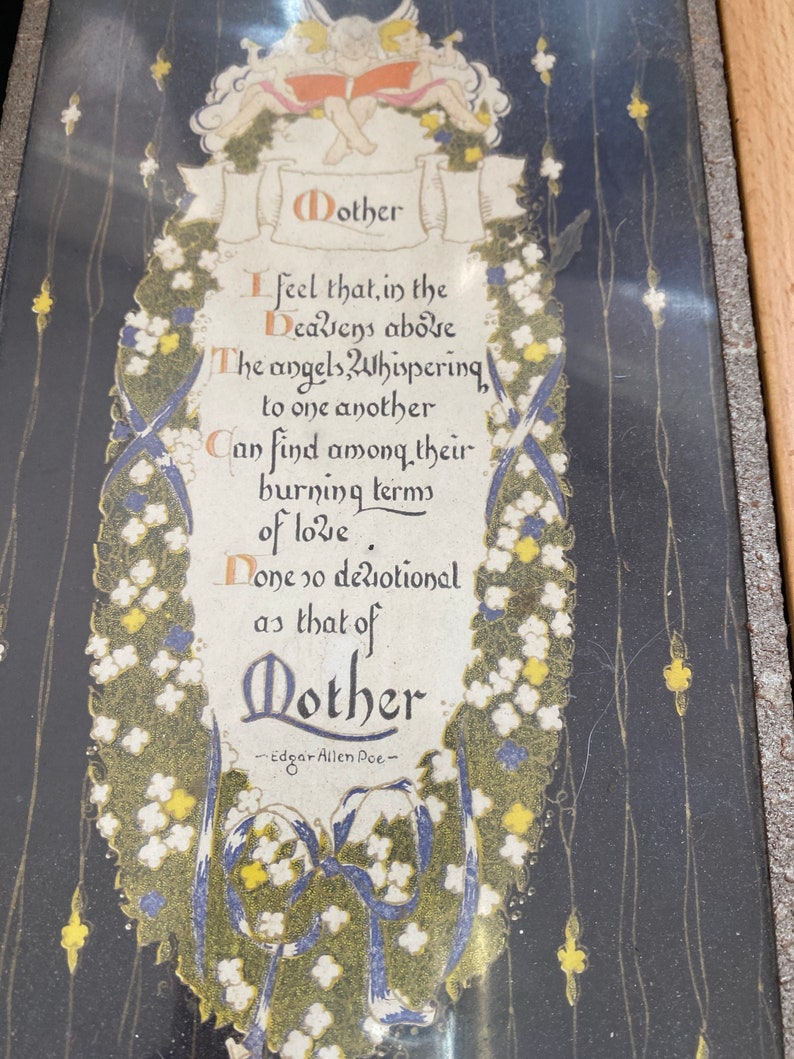 Mother Poem Buzza Like, Edgar Allen Poe Large 10 X 5 Approximately ...