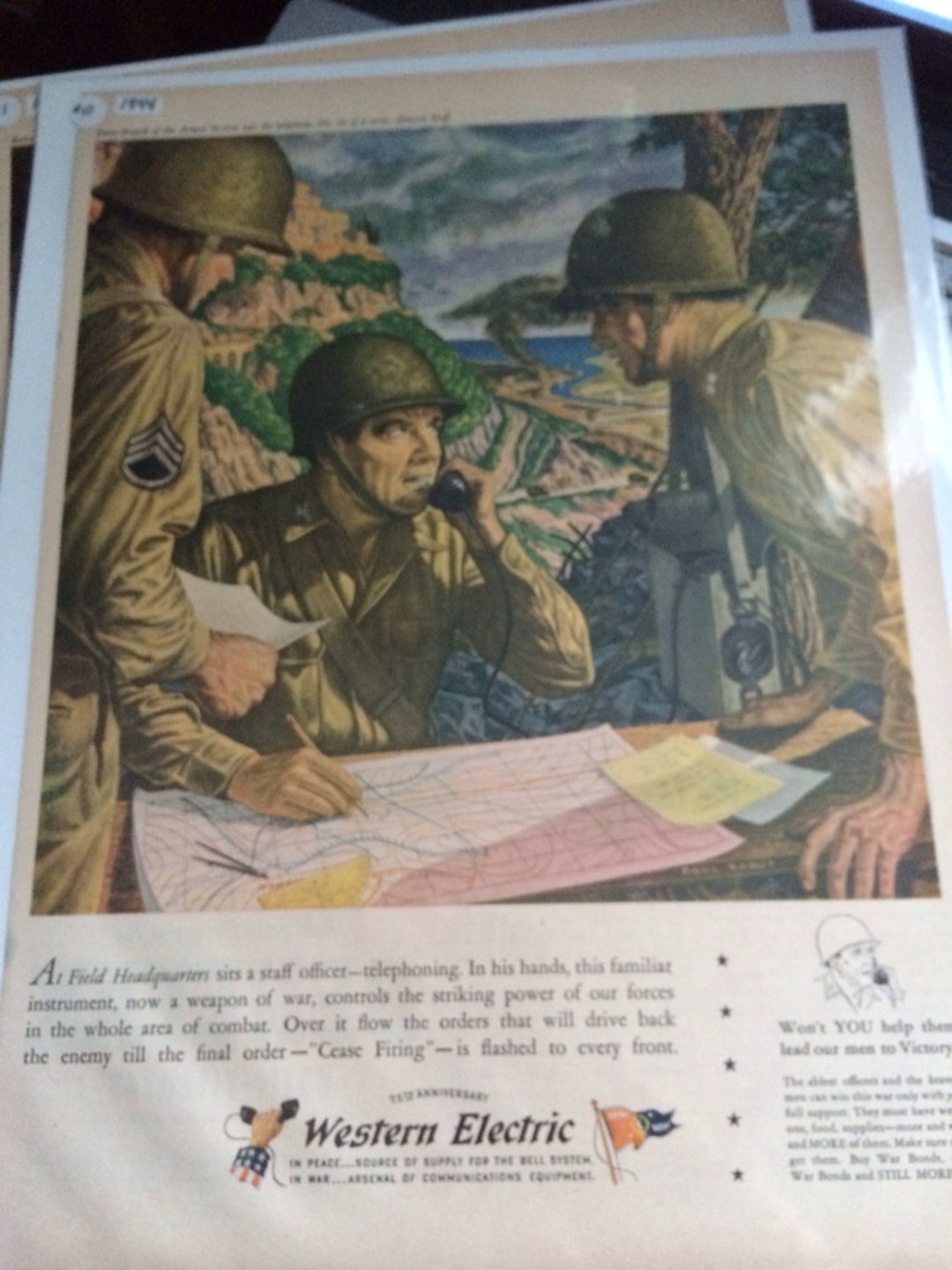 Western Electric WWII .paul Rubut Artist Military Ad 1944 - Etsy