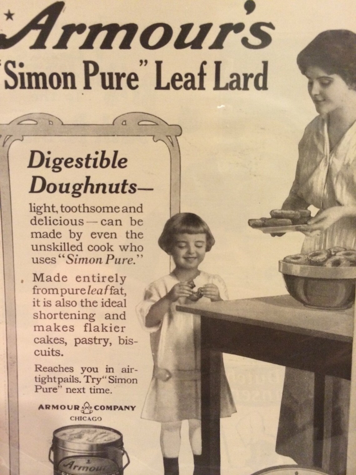 Armour's Simon Pure Leaf Lard Print Ad Circa 1915. 6 1/2 X 9 1/2. - Etsy