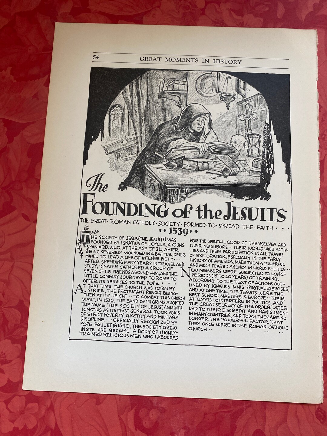 The Founding of the Jesuits 7 X 10 Book Page Art All Decor. - Etsy