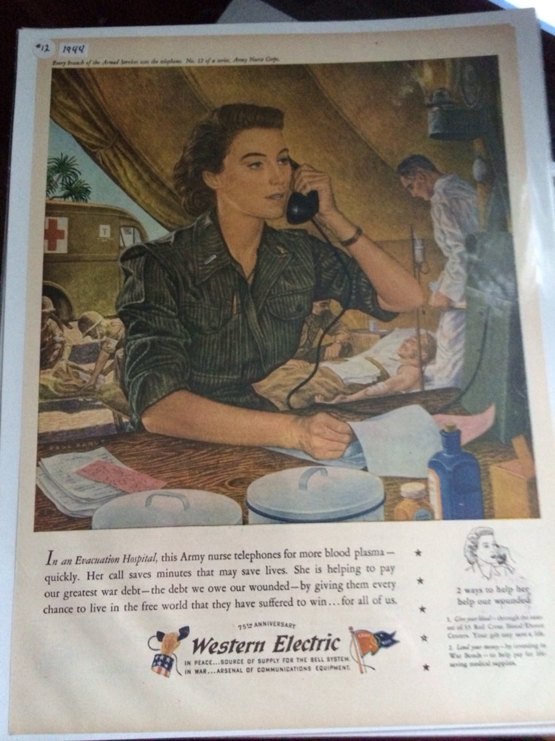 Western Electric WWII .paul Rubut Artist Military Ad 1944 - Etsy