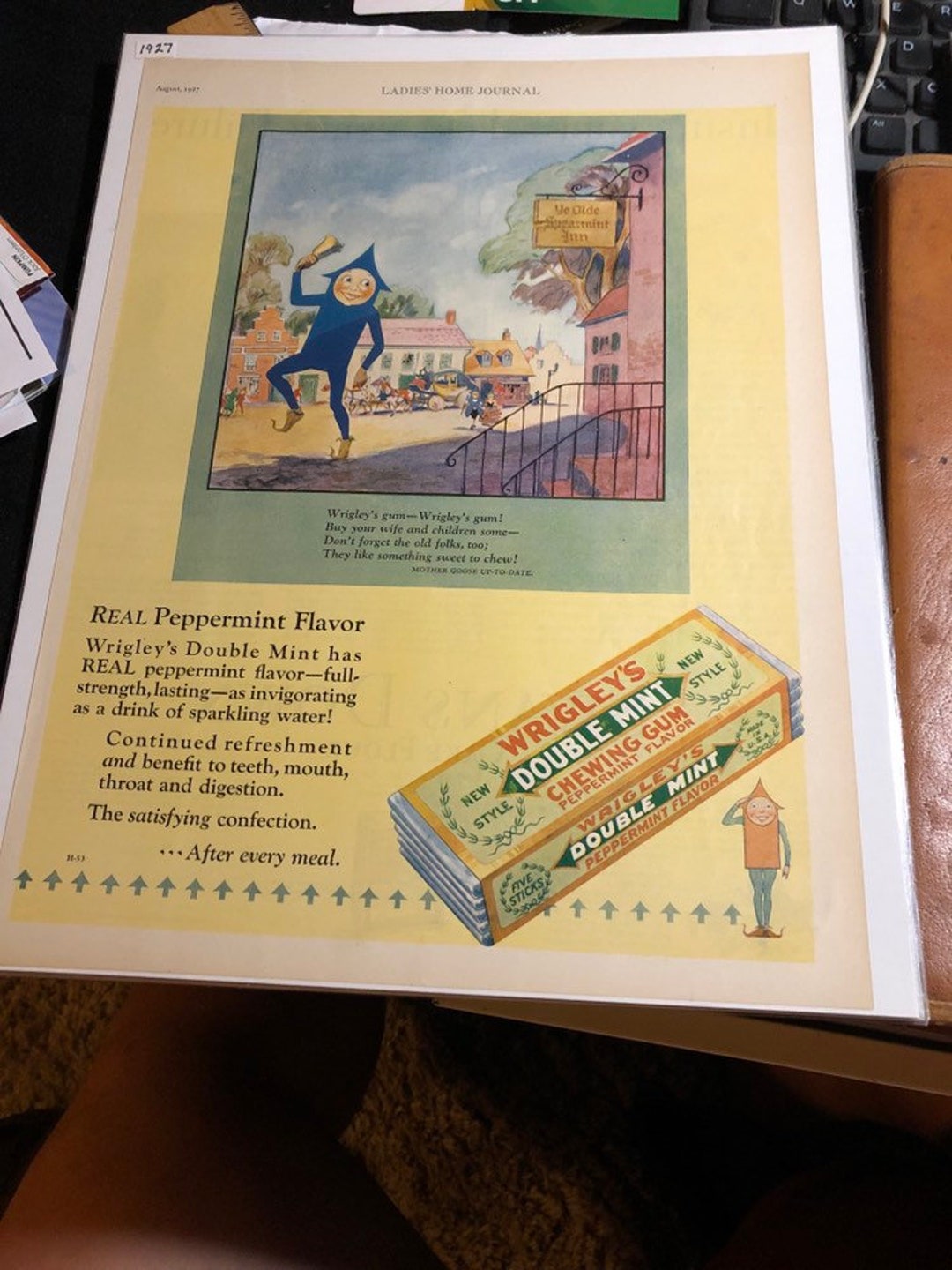 Wrigley's Double Mint Gum Ad Circa 1927. Large Color Graphic 10 X 13 ...