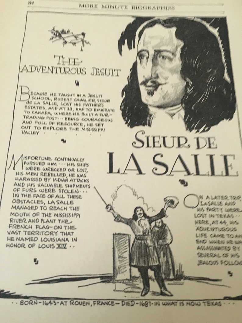 Sieur De Lasalle Print: Adventurous Jesuit, History (7x11) - Etsy