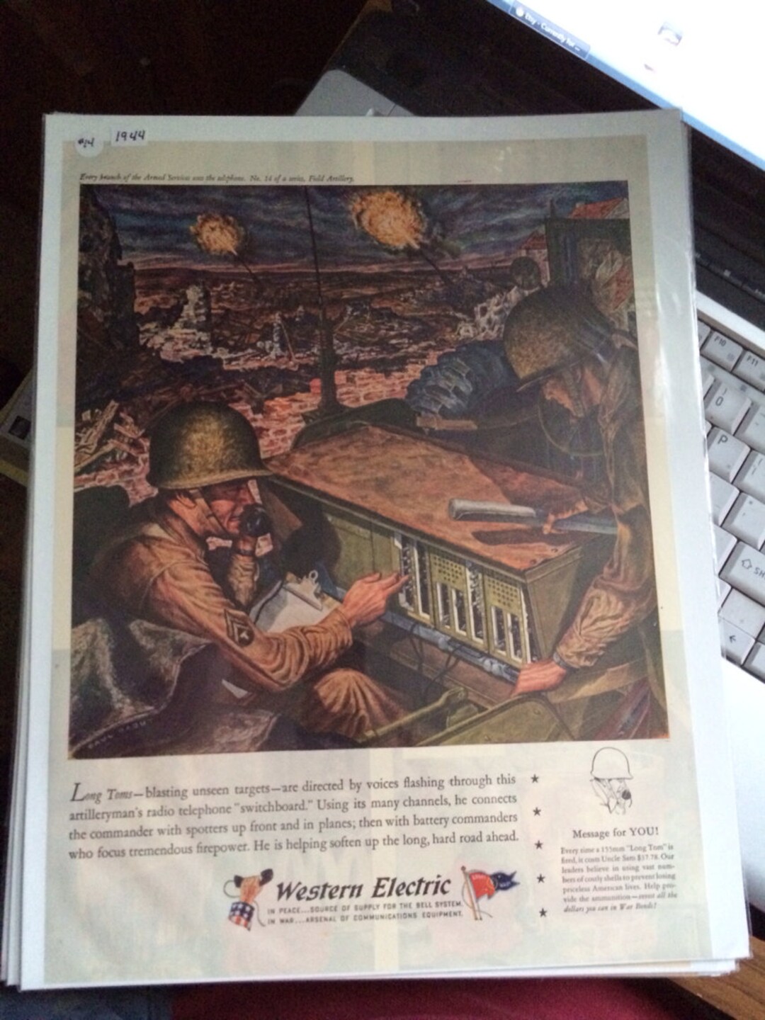 Western Electric WWII .paul Rubut Artist Military Ad 1944 - Etsy