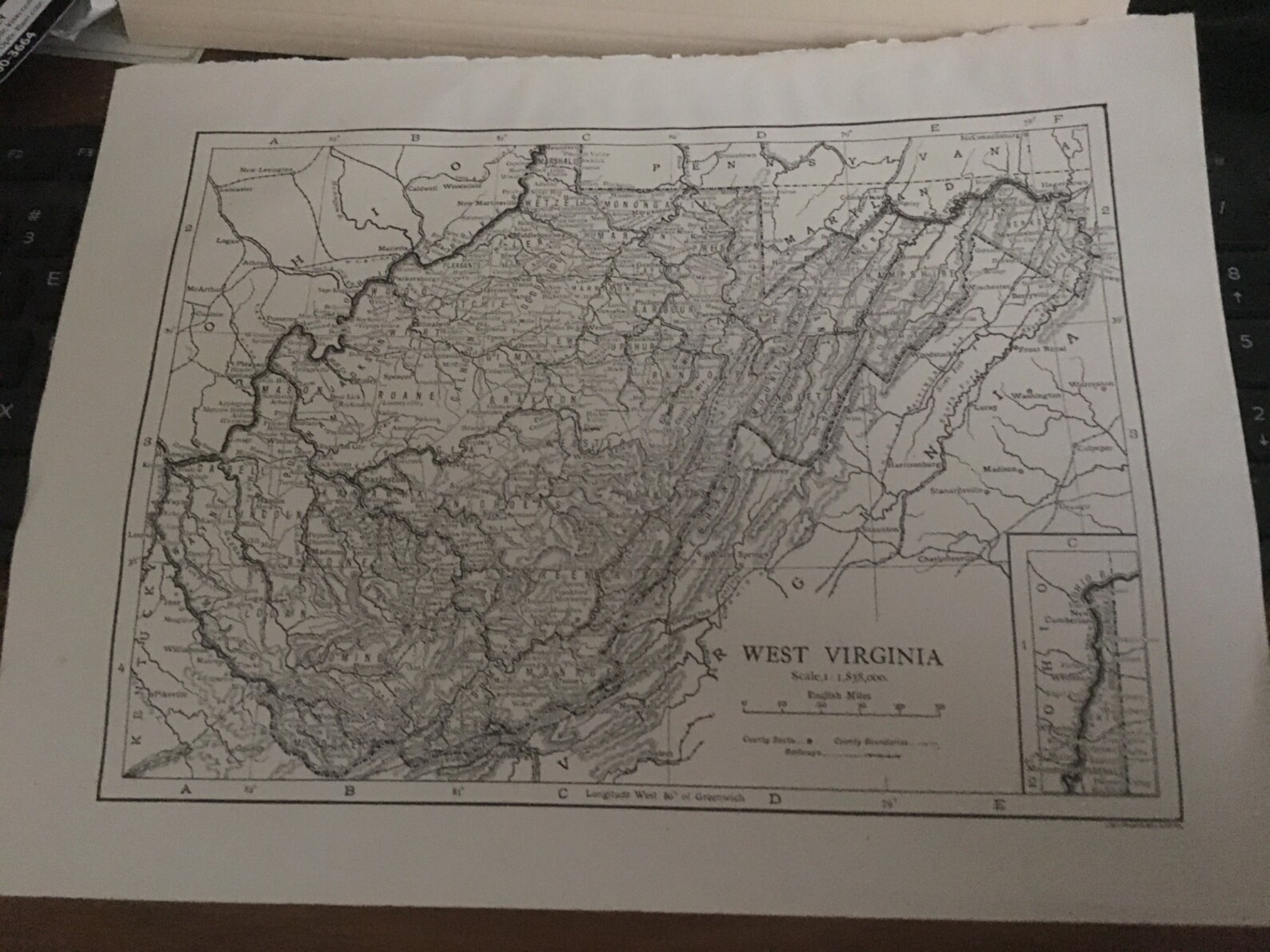 West Virginia Vintage Map 8 1/2 X 11 Approx . Circa 1933. - Etsy