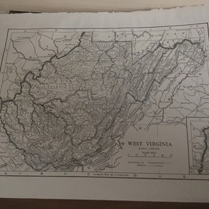 West Virginia Vintage Map 8 1/2 X 11 Approx . Circa 1933. - Etsy