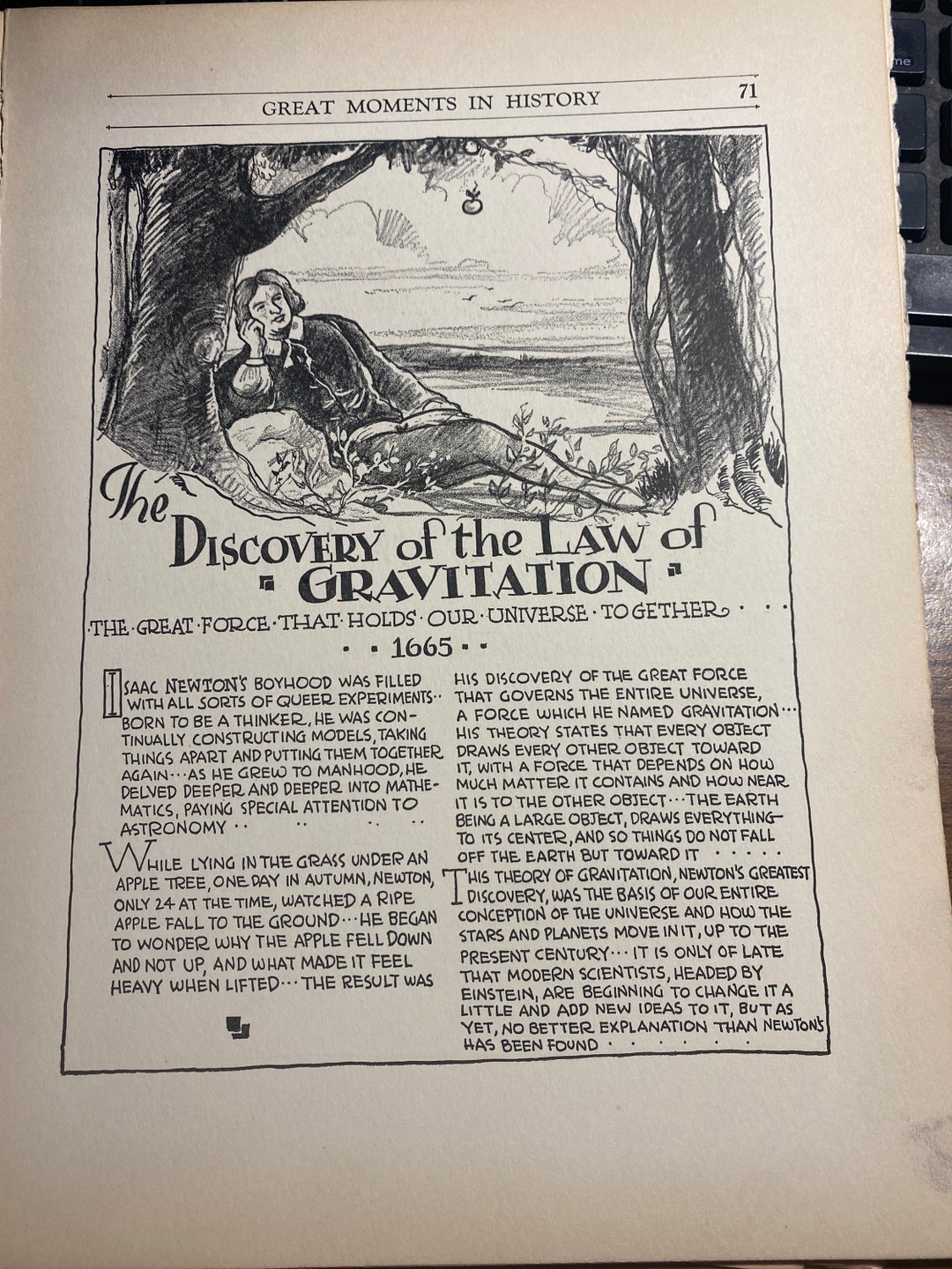 Vintage Sir Isaac Newton Gravitation Book Page Print (7 1/2 X 10) - Etsy