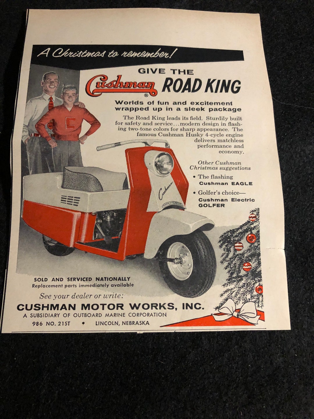 Cushman Motor Works Print Ad Circa 1957 5 1/2 X 6 1/2 Approximately ...