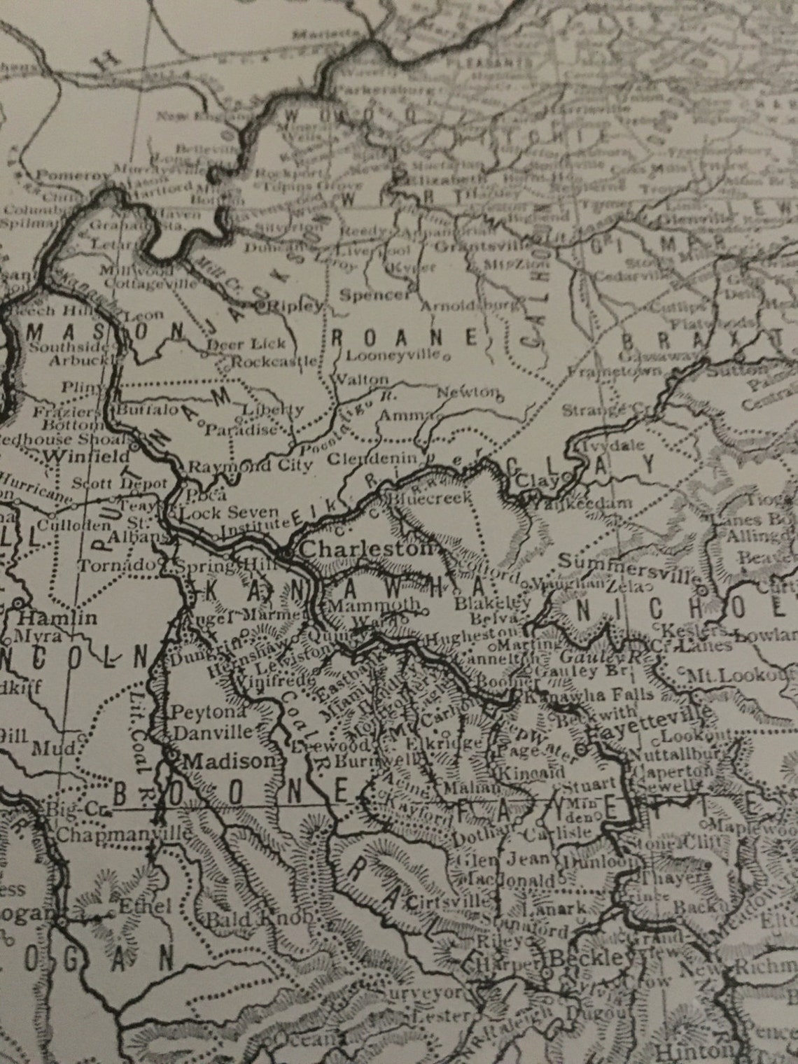 West Virginia Vintage Map 8 1/2 X 11 Approx . Circa 1933. - Etsy