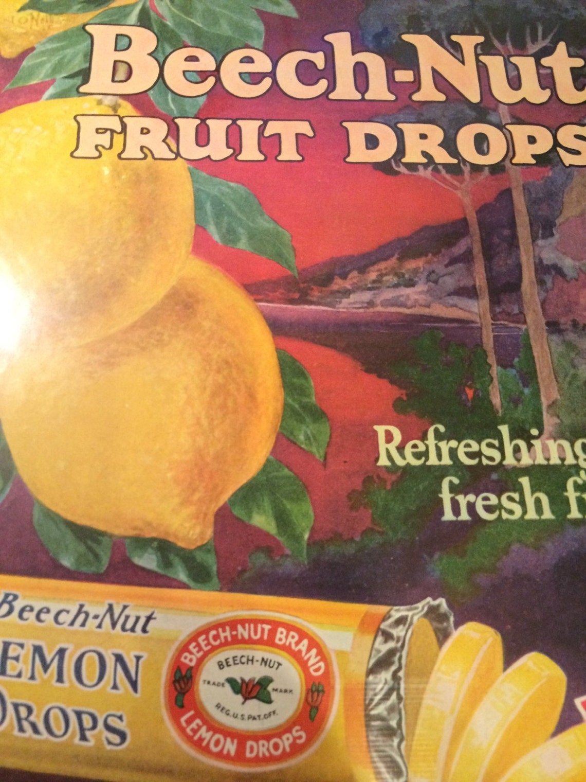 1926 Beech-nut Fruit Drops Graphic 13 X 10 Ad All Original and Colorful ...