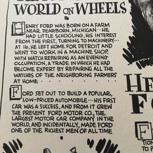 Henry Ford. He Put the World on Wheels. 7 X 11 Great for Framing for ...