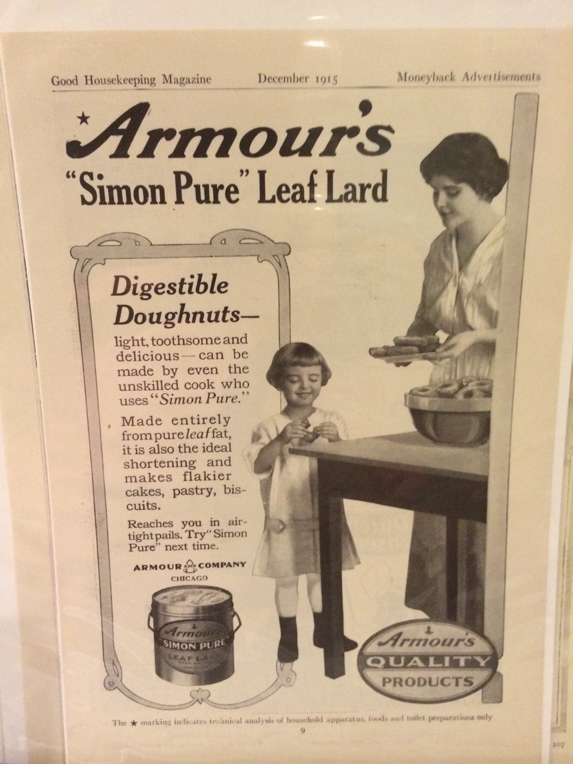 Armour's Simon Pure Leaf Lard Print Ad Circa 1915. 6 1/2 X 9 1/2. - Etsy