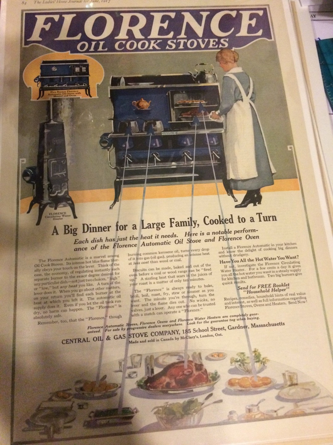 1917 Florence Oil Cook Stoves Ad. 13x 10 Suitable for Framing. - Etsy