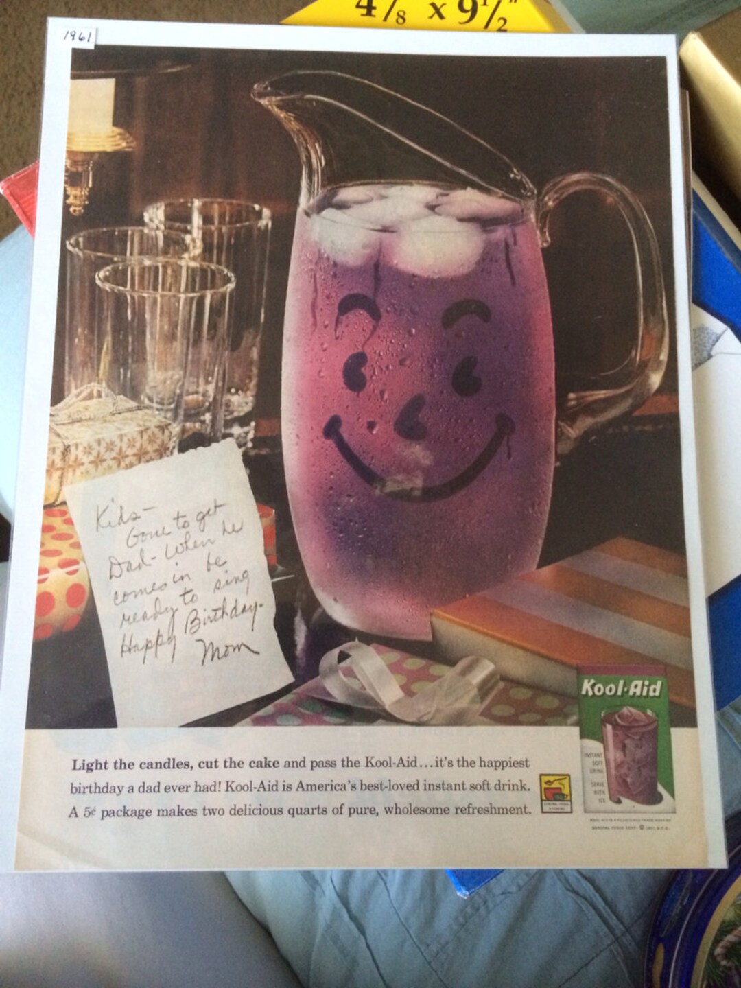 Kool Aid Ad Happy Birthday Dad 13 1/2 X 10 1/2. 1961 - Etsy