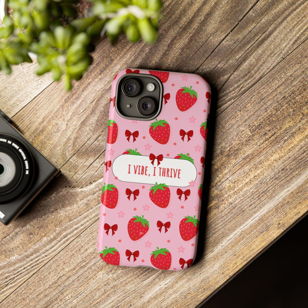 Strawberry Phone Case, Cute Aesthetic Kawaii Protective Cover, I Vibe I ...