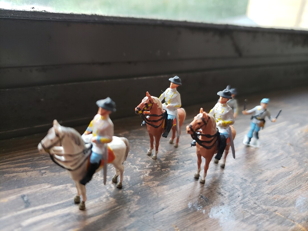 Vintage Preiser Miniature Soldiers Figures (11) + 3 Horses, Made in ...
