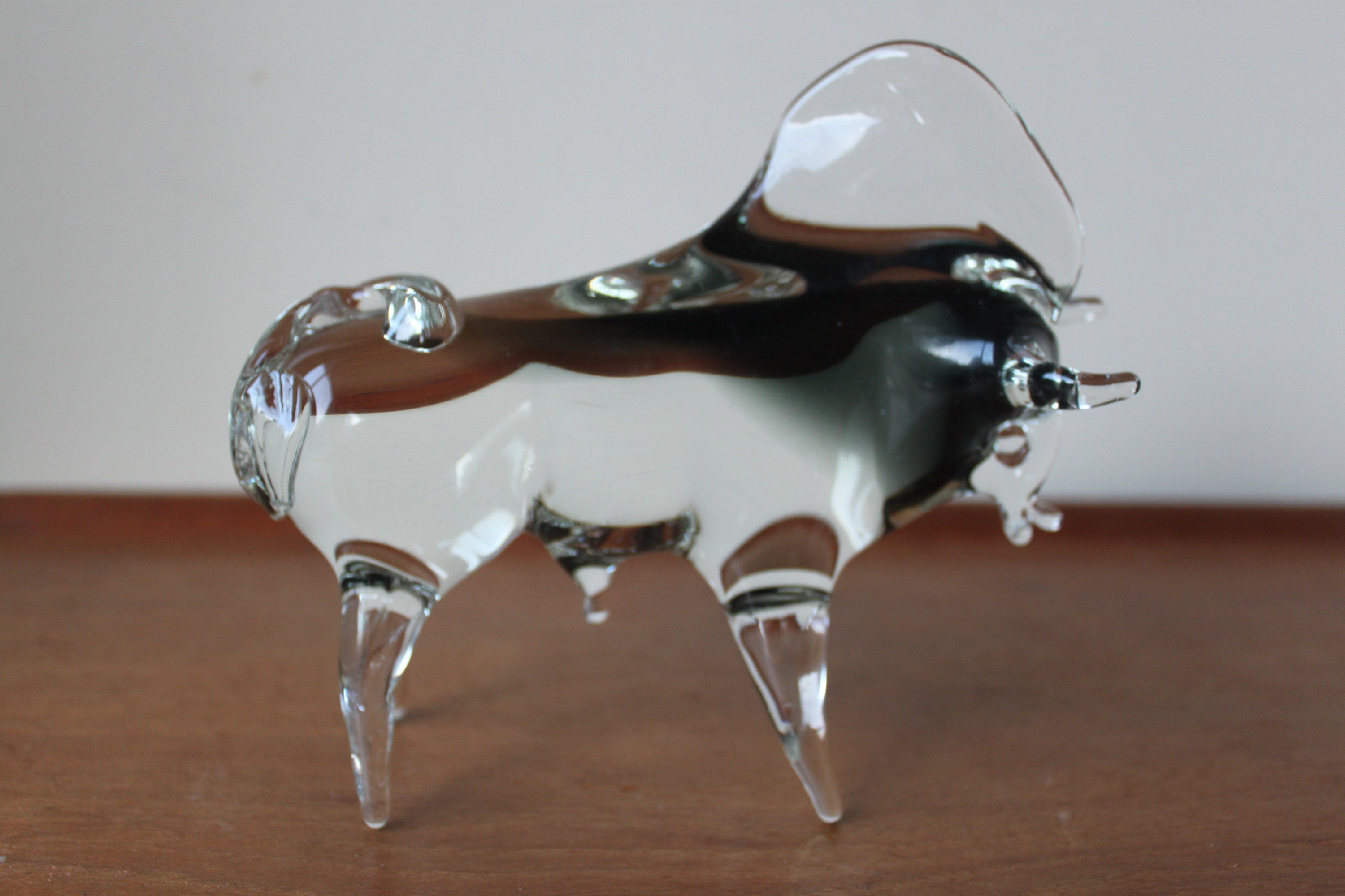 Glass Art Murano glass bull sculpture gift idea Made Murano Glass ...