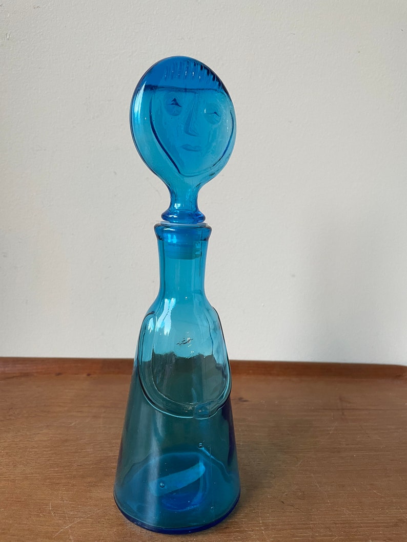 Vintage Figural Glass Bottle Decanter by Eric Hoglund - Etsy