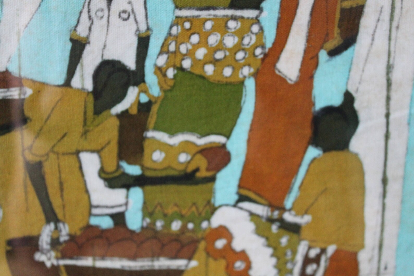 Vintage Framed African Batik Art Hand Painted Signed Sammy | Etsy