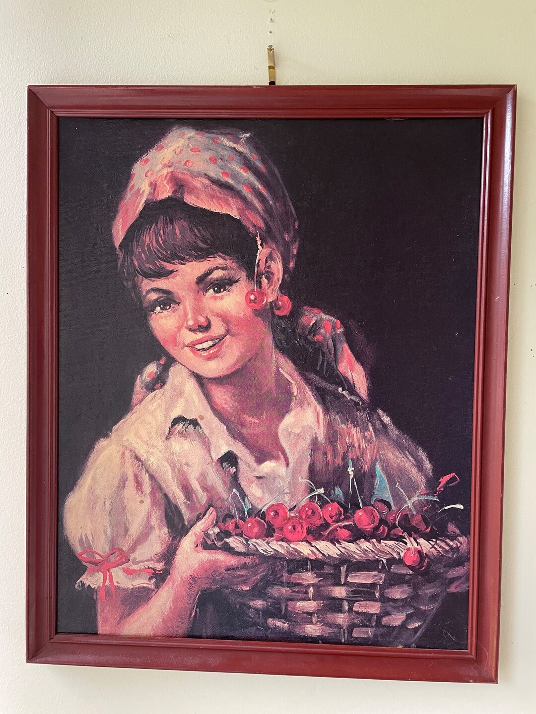 Vintage Lithograph "country Girl" by Eva Holusa, Offset Lithograph ...